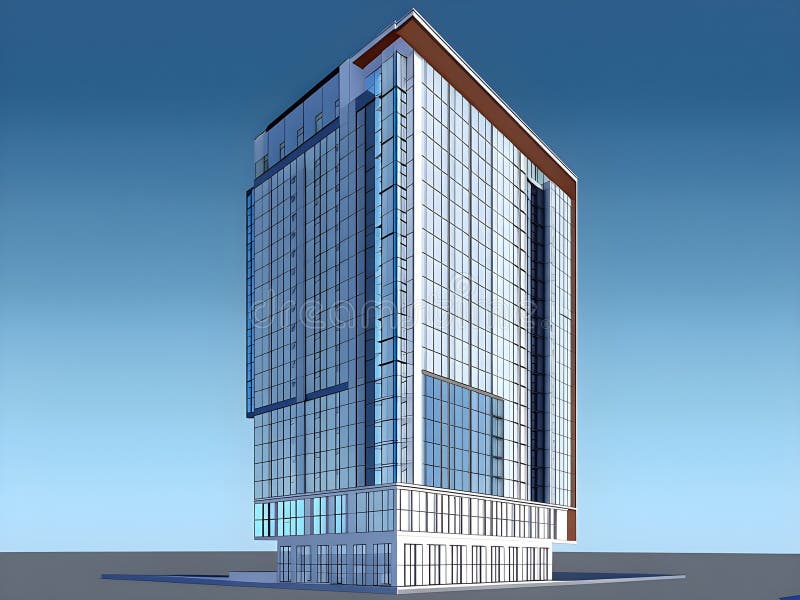 Three Dimensional Rendering of a Modern Office Building Stock ...