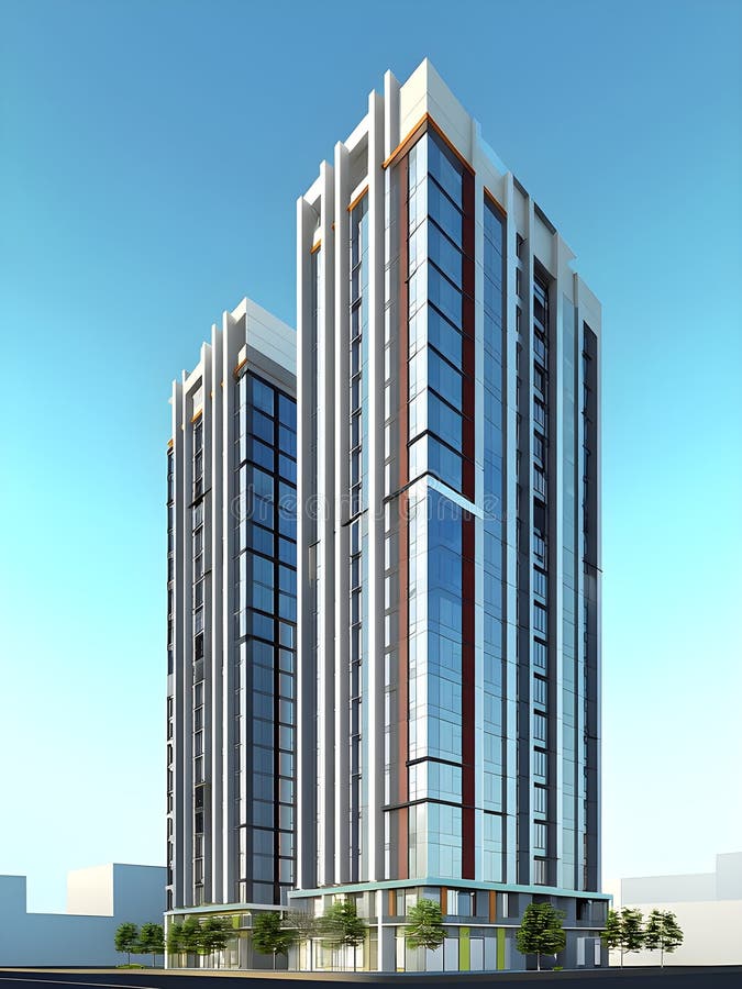 Three Dimensional Rendering of a Modern Office Building Stock ...