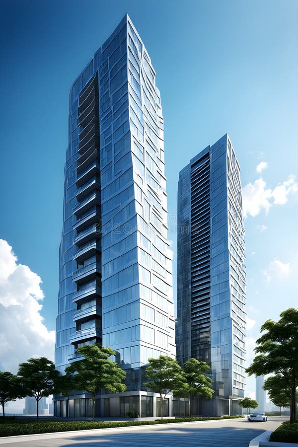 Three Dimensional Rendering of a Modern Office Building Stock ...