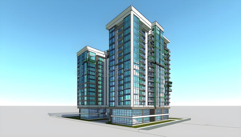 Three Dimensional Rendering of a Modern Office Building Stock ...