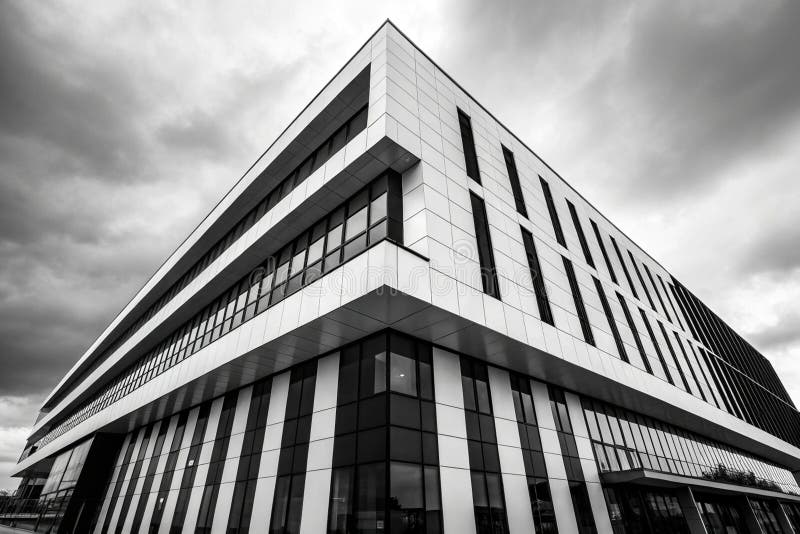 Architecture of Modern Building Pattern Black and White Stock ...