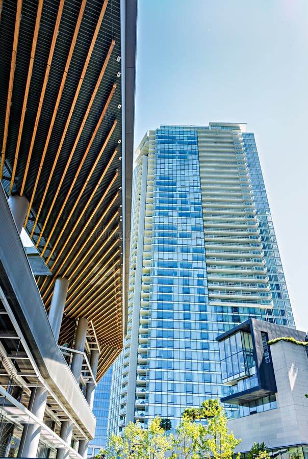 Architecture of Modern Buildings in Downtown of Vancouver, Canada Stock ...