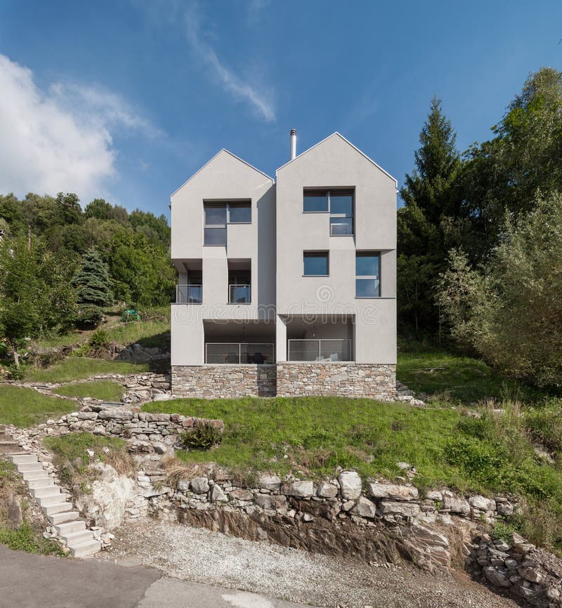 Architecture Modern Design, Villa, Day Scene Stock Image - Image of ...