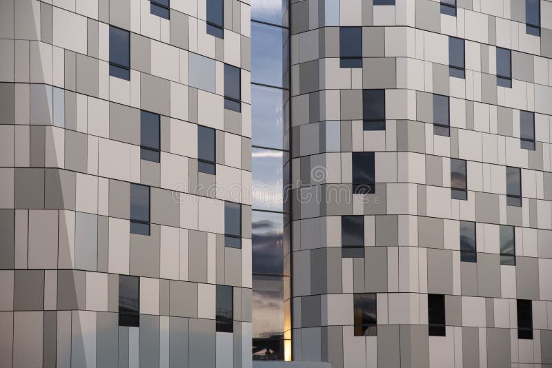 Architecture of a Modern Glazed Building Stock Image - Image of tower ...