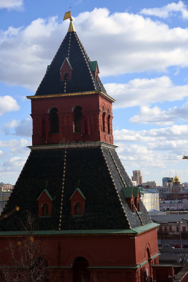 Architecture of Moscow Kremlin. Old Tower Stock Image - Image of grand ...