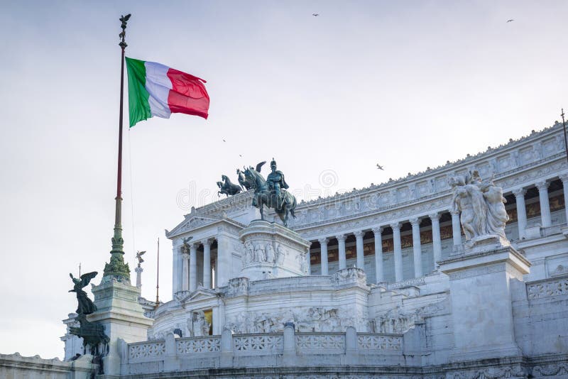Architecture of the National Monument in Rome at Sunny Day, Italy Stock ...