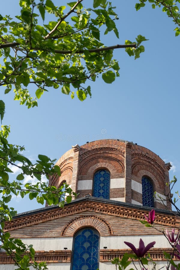 Architecture and Nature, a Partially Visible Brick Building with Arched ...