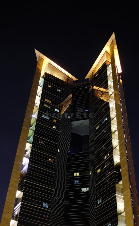 Architecture Night Lighting View Stock Image - Image of triangular ...