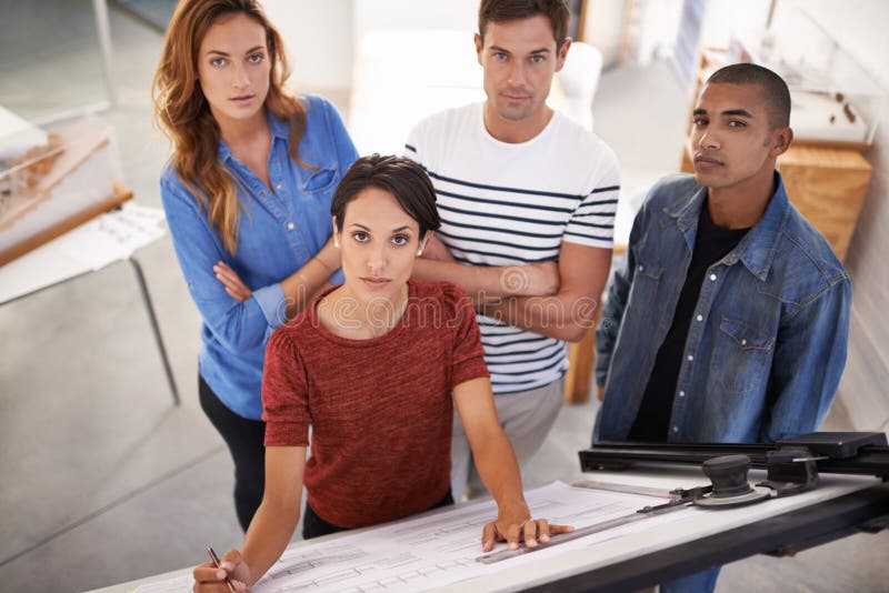 Architecture, Office and Portrait of Business People with Planning ...