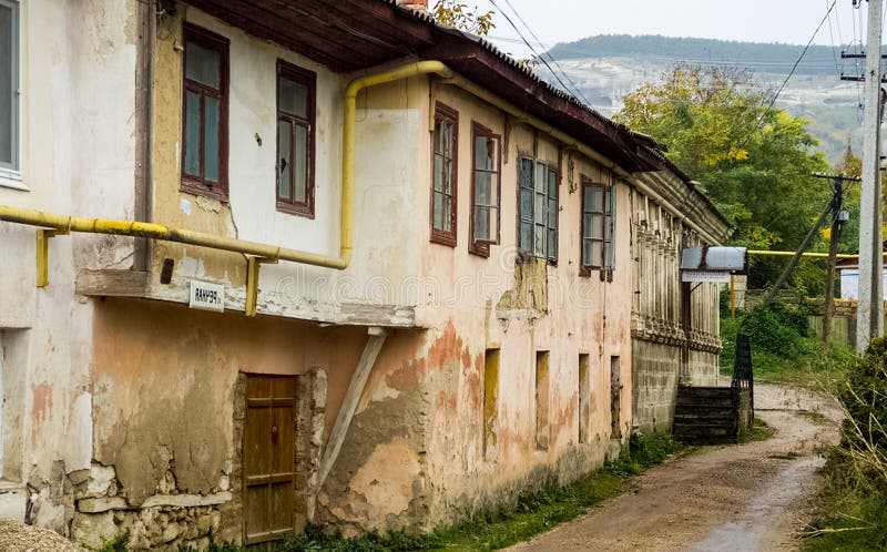 Architecture of the Old Streets in Sevastopol. Old Houses Editorial ...