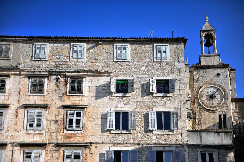 Architecture of Old Town of Split Stock Image - Image of city, adriatic ...