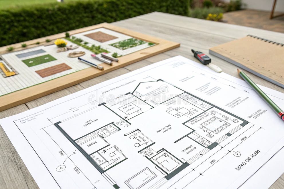 Architecture One. Architecture Plan Home Plan Work Stock Illustration ...