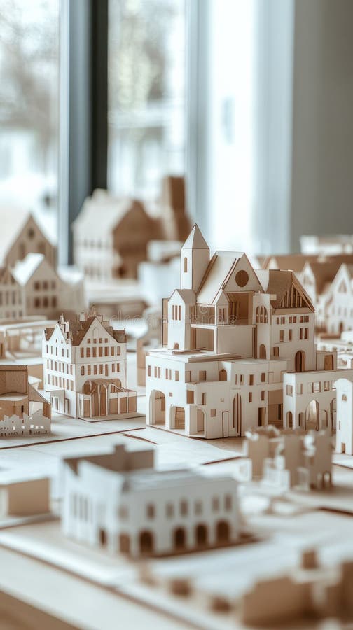 Architecture Paper Model Kits for Art and Design Stock Illustration ...