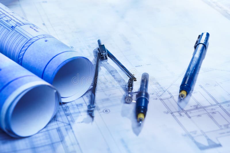 Architecture paperwork stock image. Image of roll, tool - 20166339