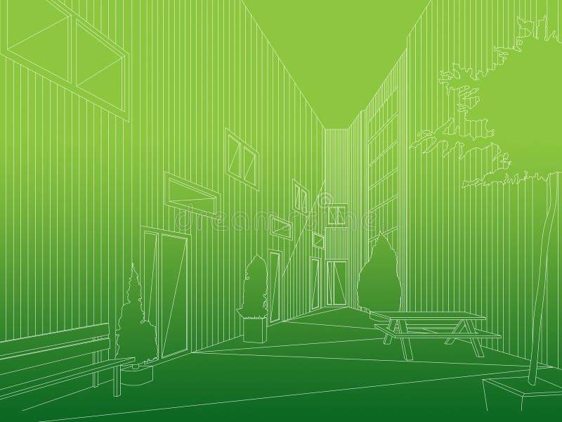 Architecture Perspective Line Work Background Stock Image - Image of ...