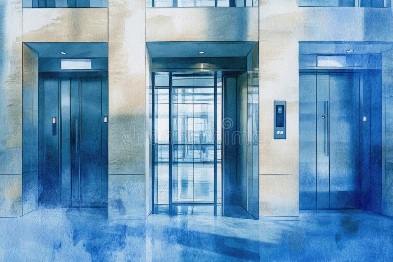 Architecture Photo of a Modern Building with Two Elevators, Suitable ...