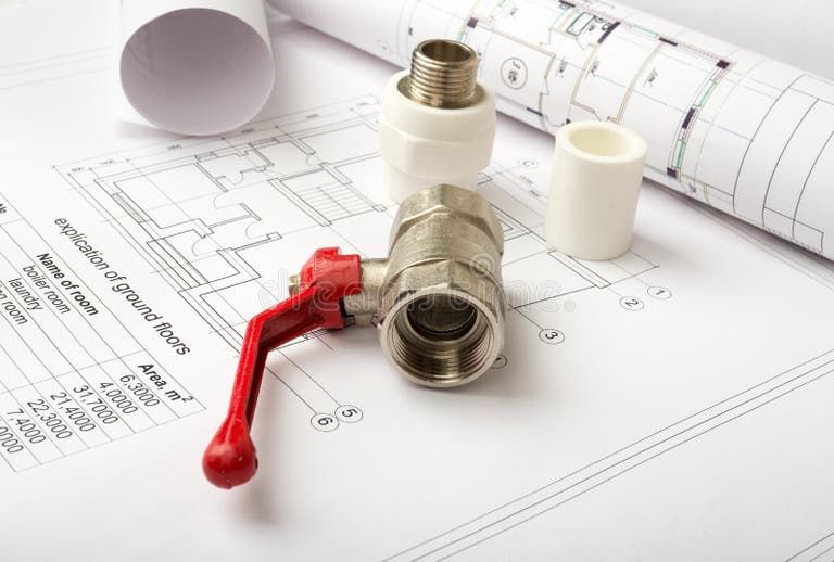 Architecture Plan and Rolls of Blueprints Stock Photo - Image of ...