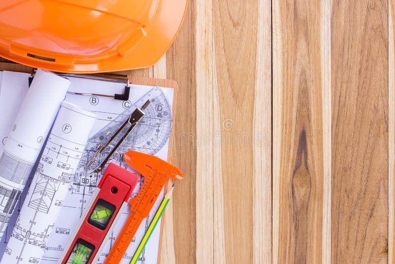 Architecture Plan Rolls Blueprints Tool Kit Stock Photos - Free ...