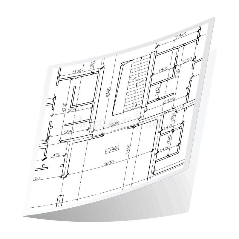 Architecture Plan Sticker 2 Stock Vector - Illustration of interface ...