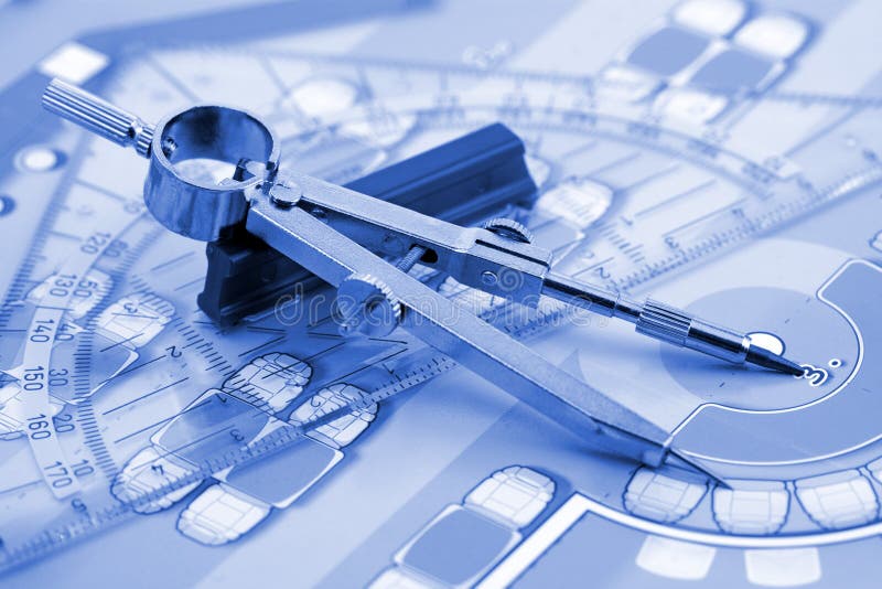 Architecture Plan & Tools Stock Photo - Image of document, architect ...