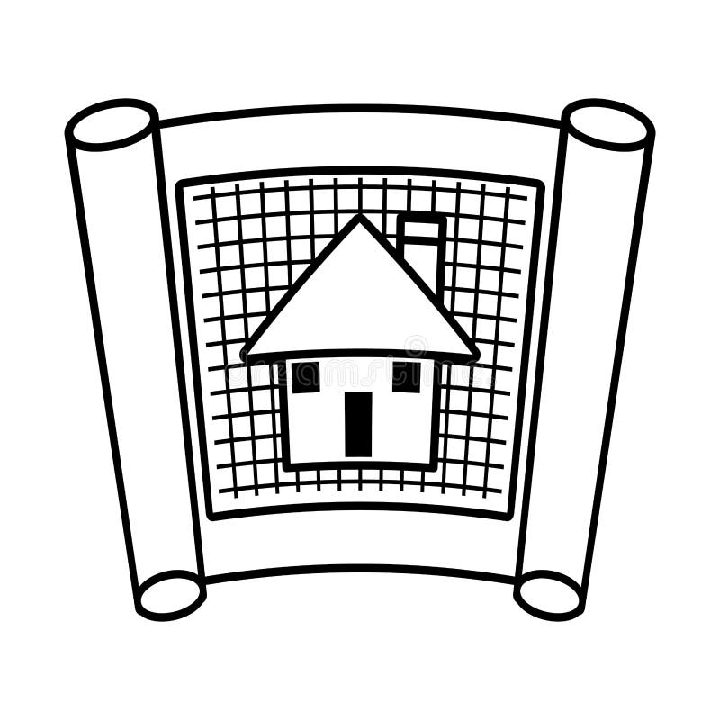 Architecture Plans Building Structure Outline Stock Illustration ...