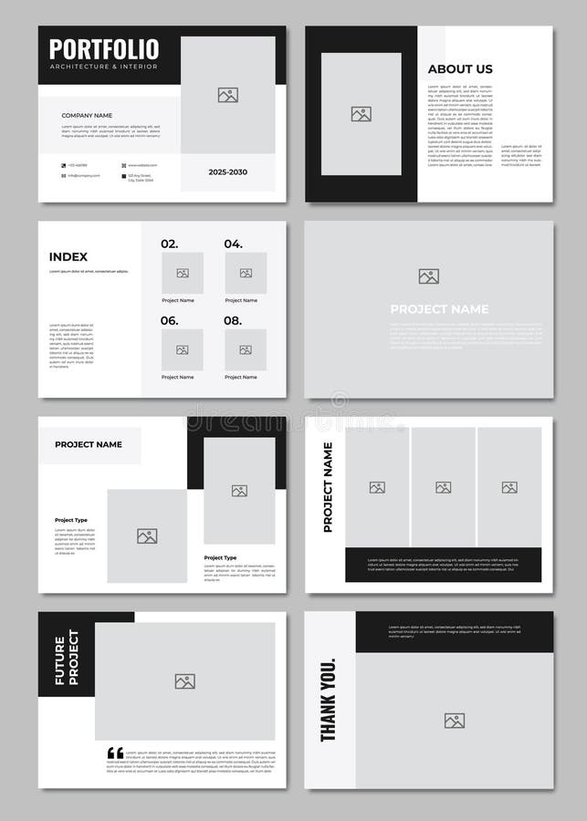 Architecture Portfolio Template - Interior Design Portfolio Layout A4 ...