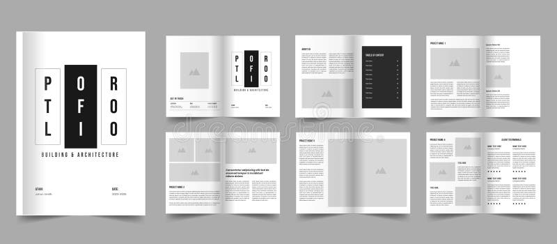 Architecture Portfolio Template or Portfolio Layout Design Stock Vector ...