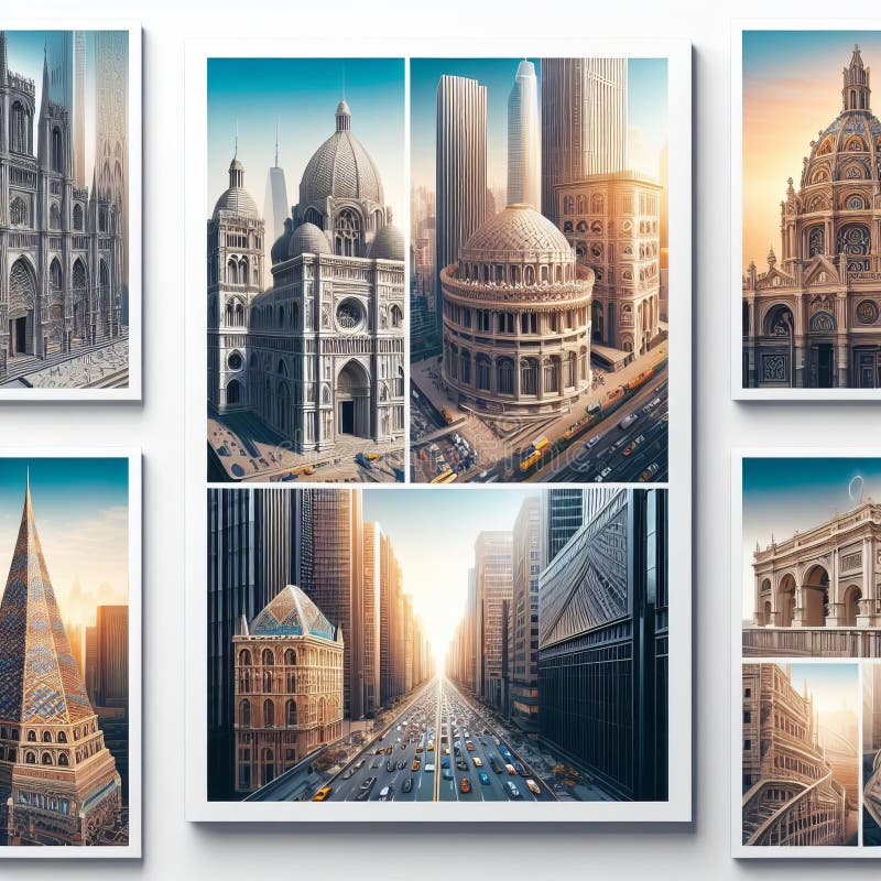 137 Architecture_ Posters Showcasing Iconic Architectural Strut Stock ...