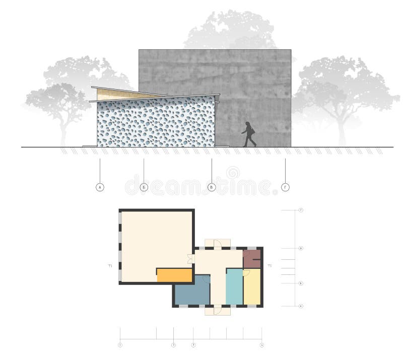 Architecture project stock illustration. Illustration of interior ...