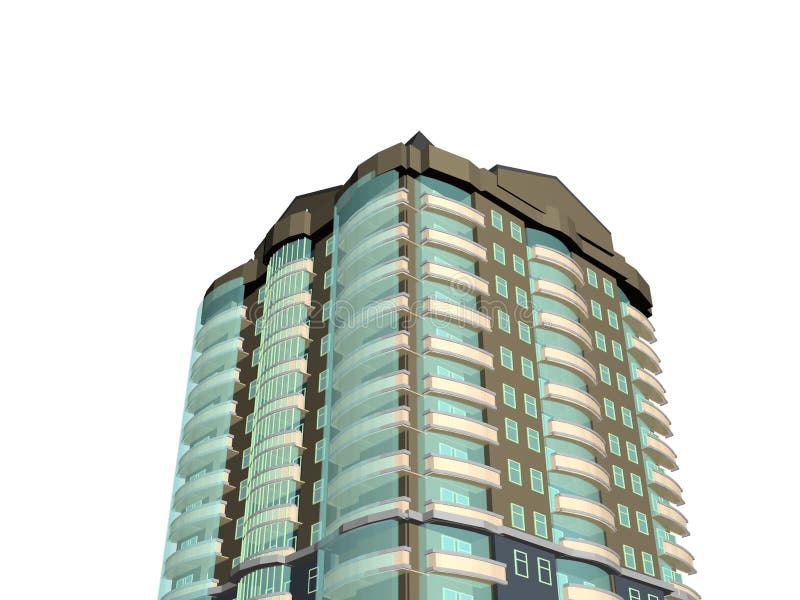 Architecture Project 3d Model Vizualization Building Stock Illustration ...