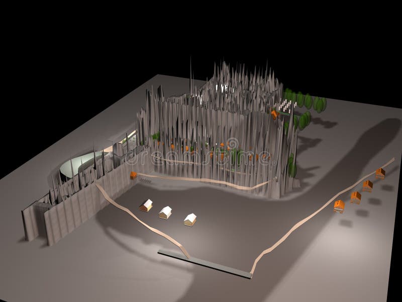 Architecture Project 3d Model Vizualization Building Stock Illustration ...