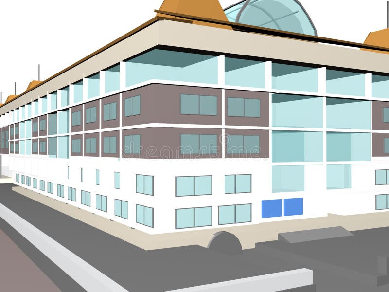 Architecture Project 3d Model Vizualization Building Stock Illustration ...