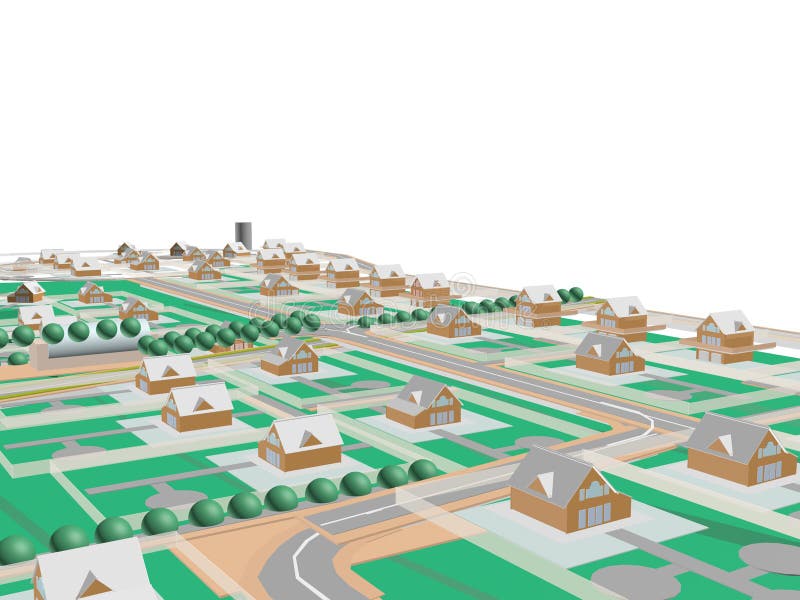 Architecture Project 3d Model Vizualization Building Stock Illustration ...