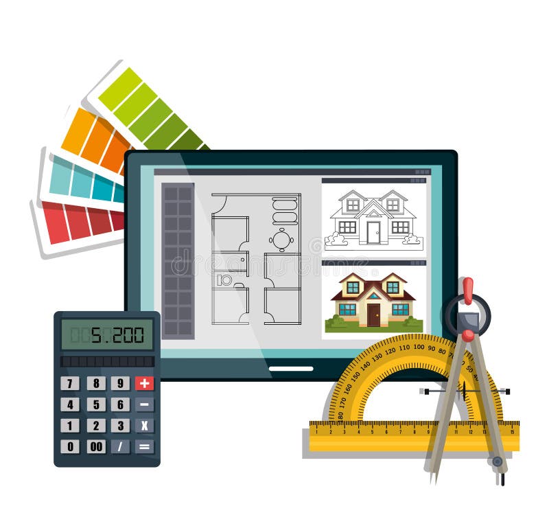 Architecture Project Design Stock Illustration - Illustration of drawn ...