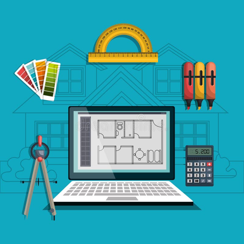 Architecture Project Design Stock Illustration - Illustration of ...