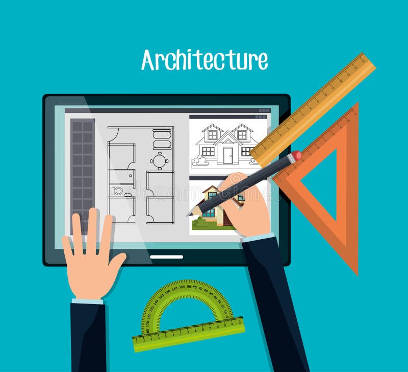 Architecture Project Design Stock Illustration - Illustration of ...