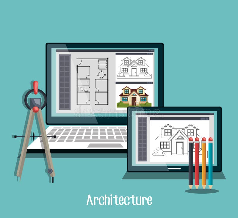 Architecture Project Design Stock Illustration - Illustration of ...