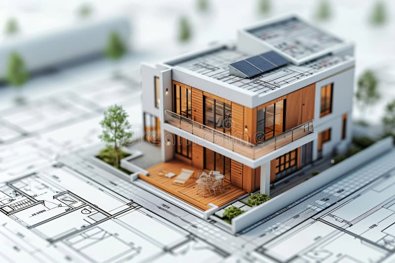 Architecture Project of Modern House. Architectural Drawings and ...