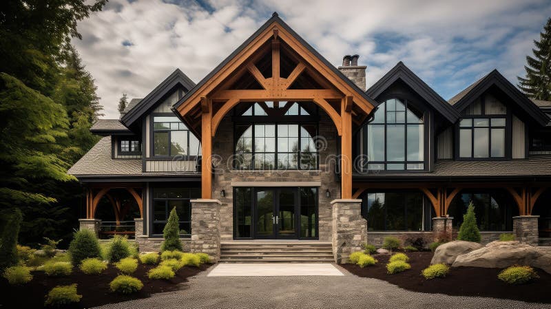 Architecture Property Timber Frame Stock Image - Image of masterpiece ...