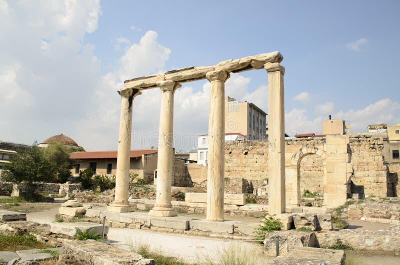 Architecture, Roman History in Athens Stock Photo - Image of ruins ...