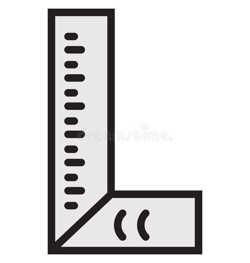 Architecture Ruler Outline and Filled Isolated Vector Icon that Can Be ...