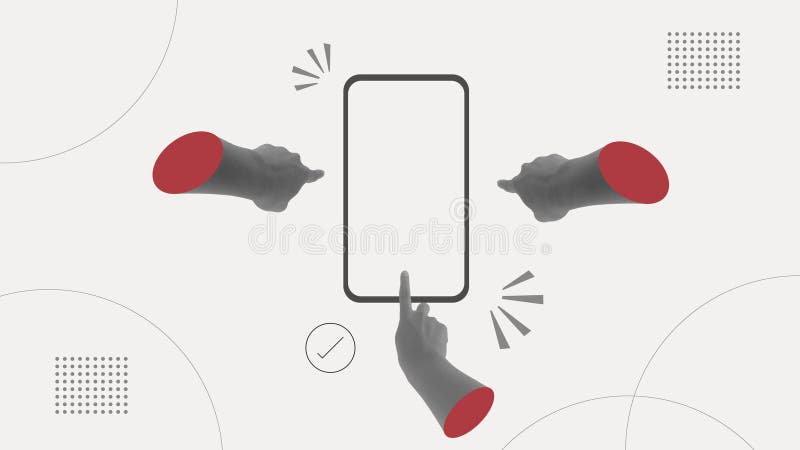 Hand Halftone Trendy Collage Gesture Arm Retro Element Isolated ...