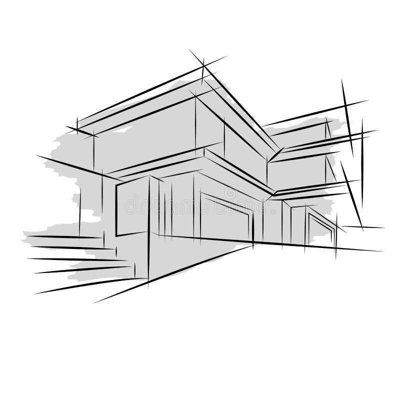 Architecture Sketching Drawing Design House Building Sketch ...
