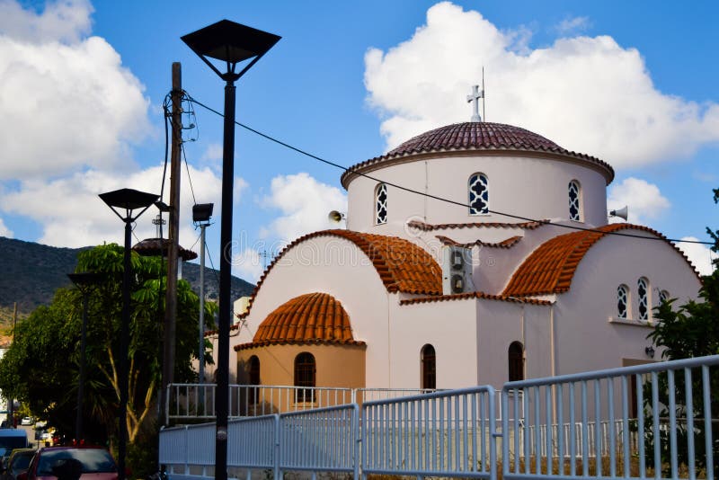 Greek Catholic Church In Crete, Greece Stock Photo - Image of church ...