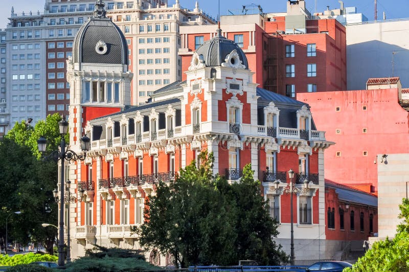 Architecture of Spain Square in Madrid, Spain Stock Image - Image of ...