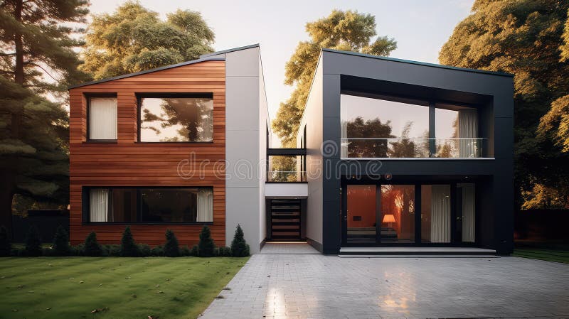 Architecture split house stock illustration. Illustration of traditional - 369296248