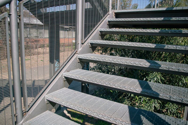 Architecture: Steel Staircase of a Pedestrian Walkway. Stock Photo ...