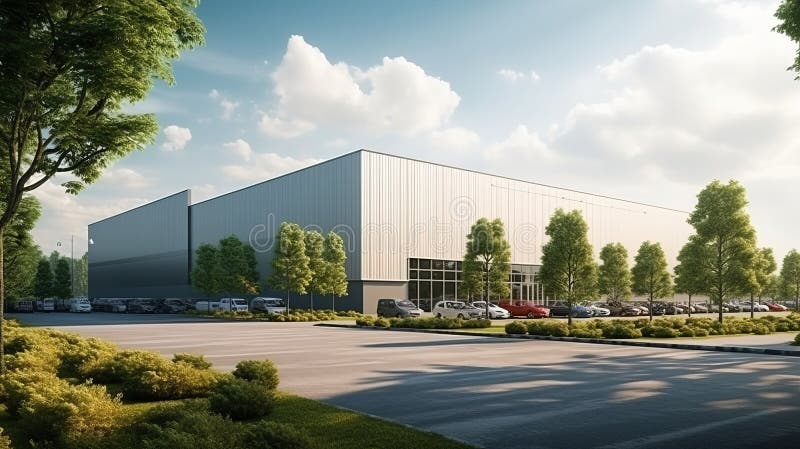 Architecture Structure of an Modern Logistics Warehouse. Stock ...