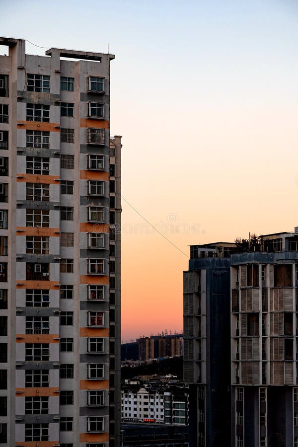 Architecture and sunset stock image. Image of buildings - 247787289