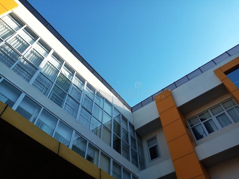 Architecture of a Tall Hospital Building with Lots of Windows and ...